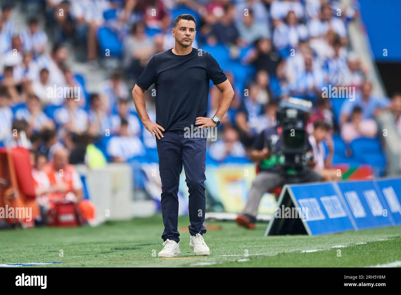 Der Cheftrainer des Girona FC Michel Sanchez während des EA Sports ...