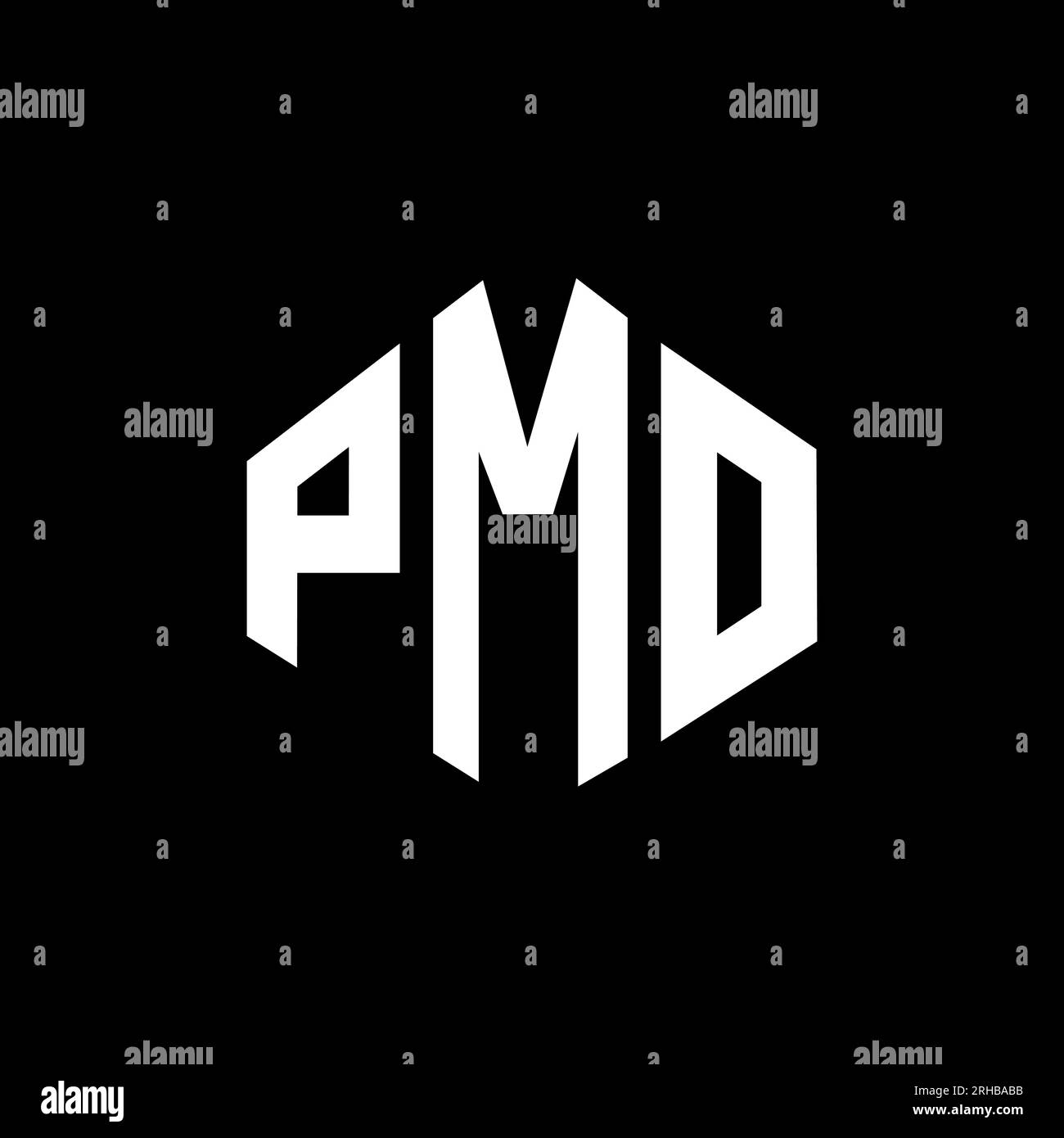 PMO-Logo in Polygonform. PMO-Polygon- und würfelförmiges Logo ...