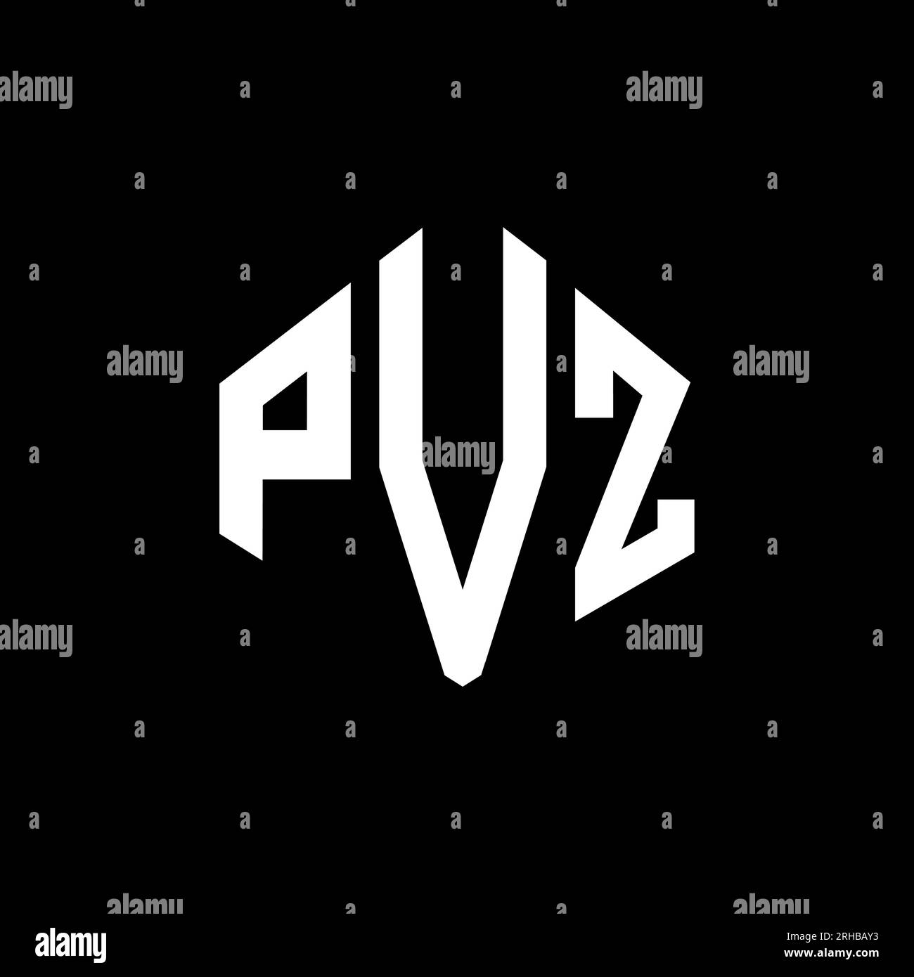 PVZ-Logo in Polygonform. PVZ-Polygon- und würfelförmiges Logo ...