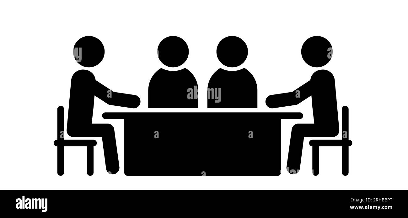 Meeting stick figure pictogram -Fotos und -Bildmaterial in hoher ...