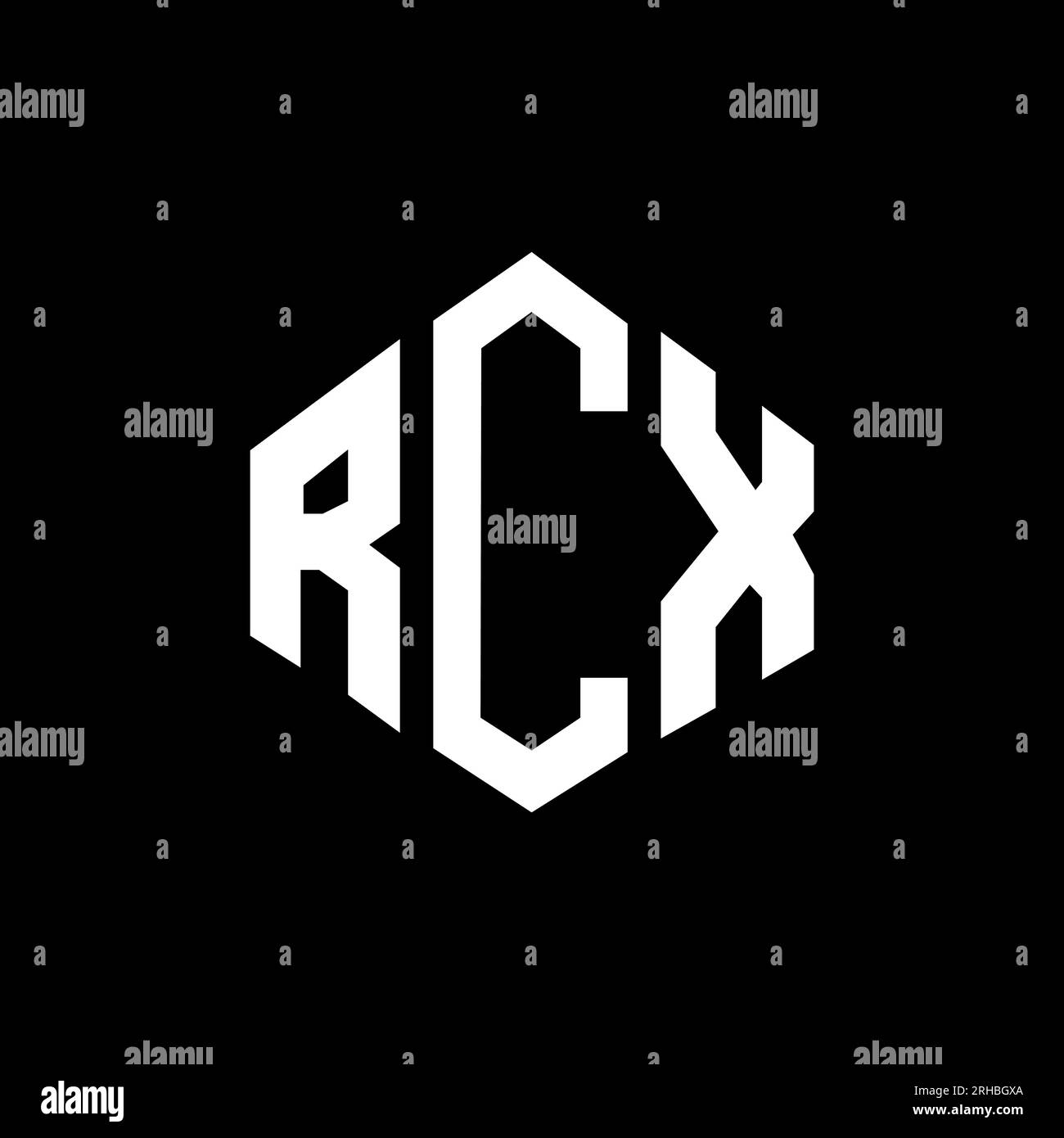 RCX-Logo in Polygonform. RCX-Polygon- und würfelförmiges Logo ...