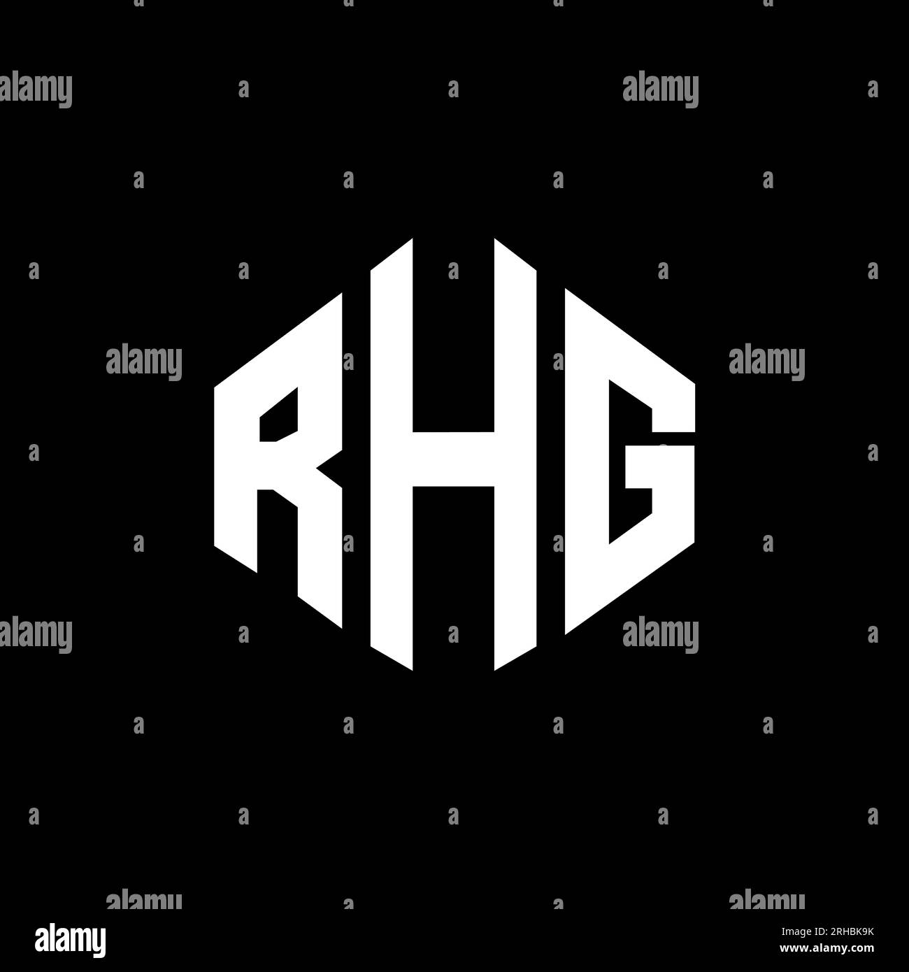 Logo mit REG-Buchstaben und Polygonform. Logo in Form von Polygon und ...