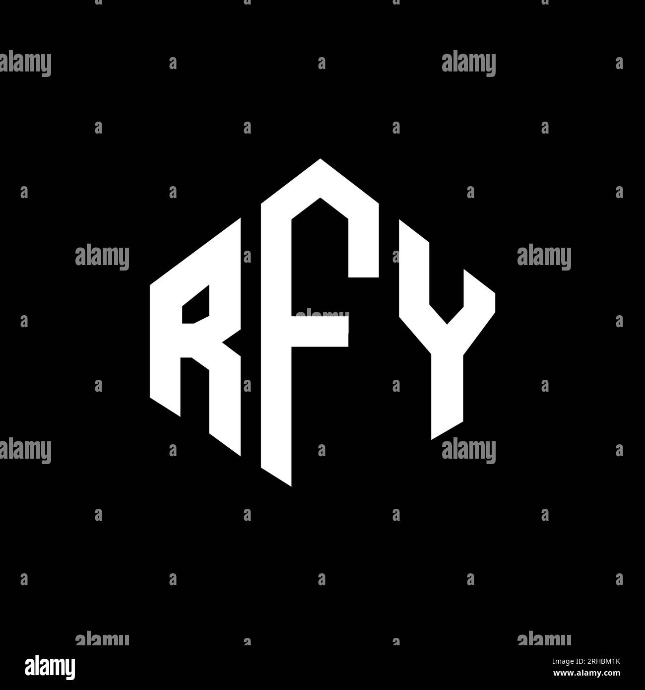 RFY-Logo mit Polygonform. RFY-Polygon- und würfelförmiges Logo. RFY ...