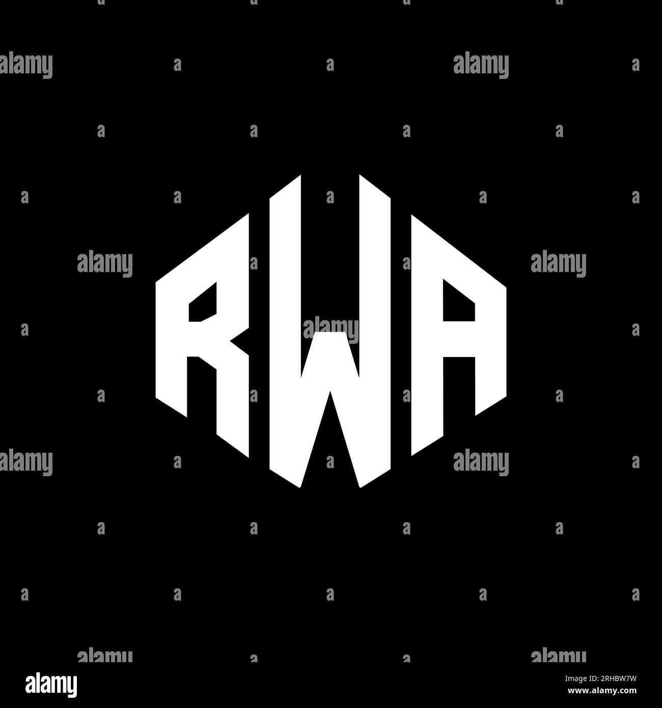 Logo mit RWA-Buchstaben und Polygonform. RWA-Polygon- und ...