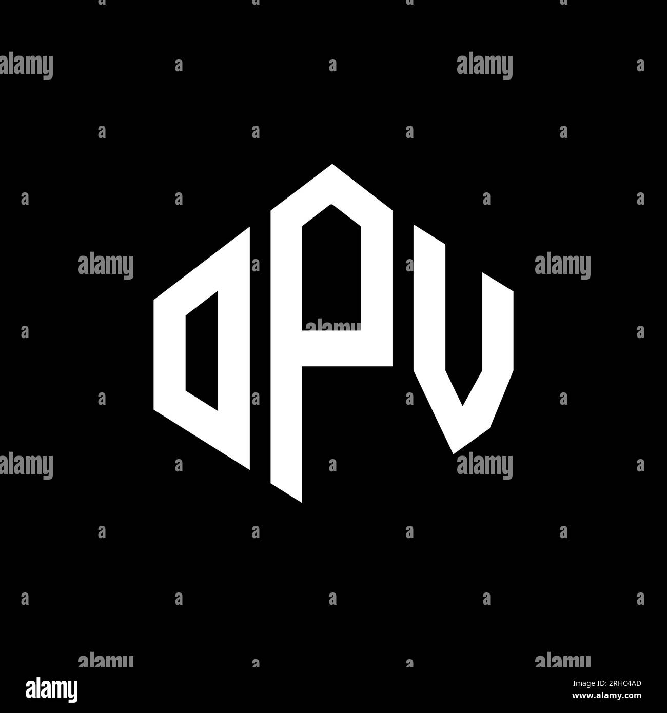 Logo mit OPV-Buchstaben und Polygonform. OPV-Polygon- und ...