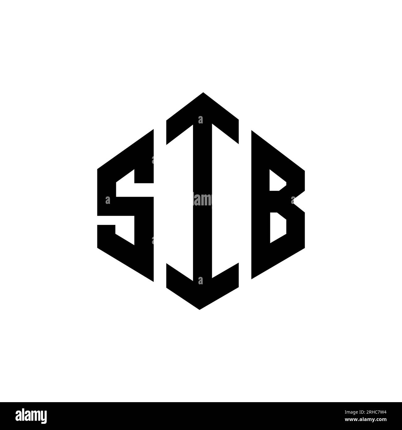 Logo mit SIB-Buchstaben und Polygonform. SIB-Polygon- und würfelförmiges Logo. Sechseckige SIB ...