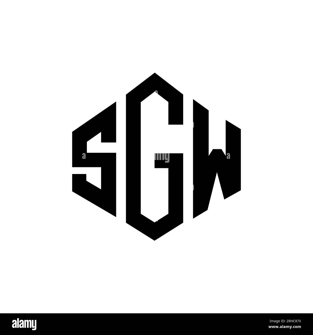 SGW-Logo in Polygonform. SGW-Polygon- und würfelförmiges Logo. SGW ...
