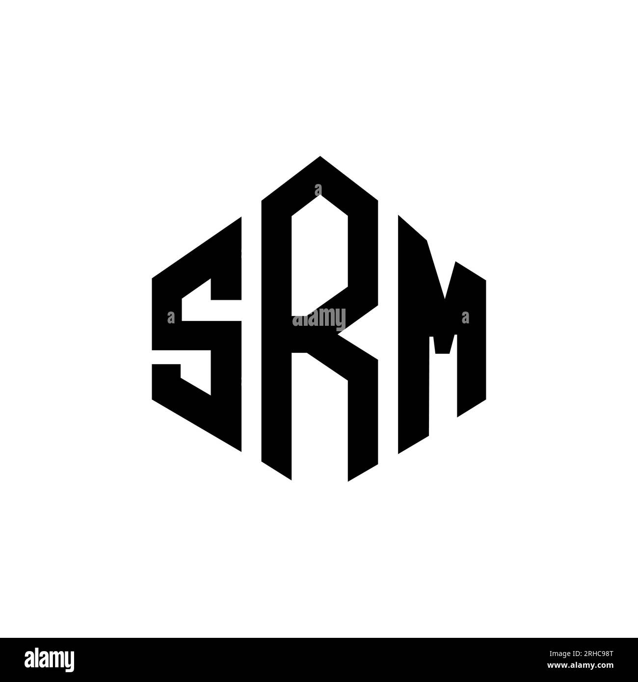 Logo mit SRM-Buchstaben und Polygonform. SRM-Polygon- und ...