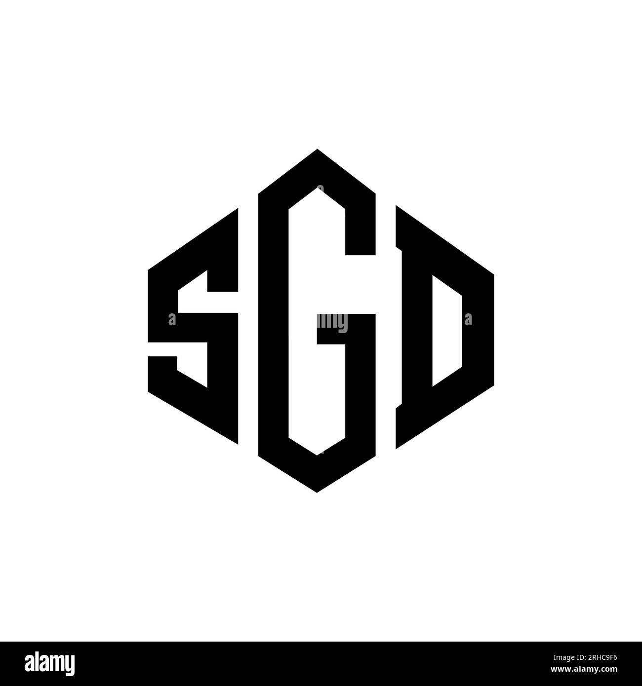 Logo mit SGD-Buchstaben und Polygonform. SGD-Polygon- und ...