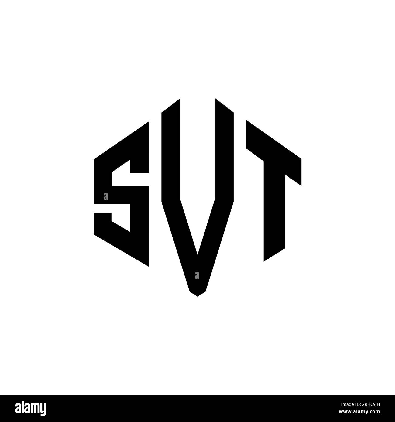 Logo mit SVT-Buchstaben und Polygonform. SVT-Polygon- und ...