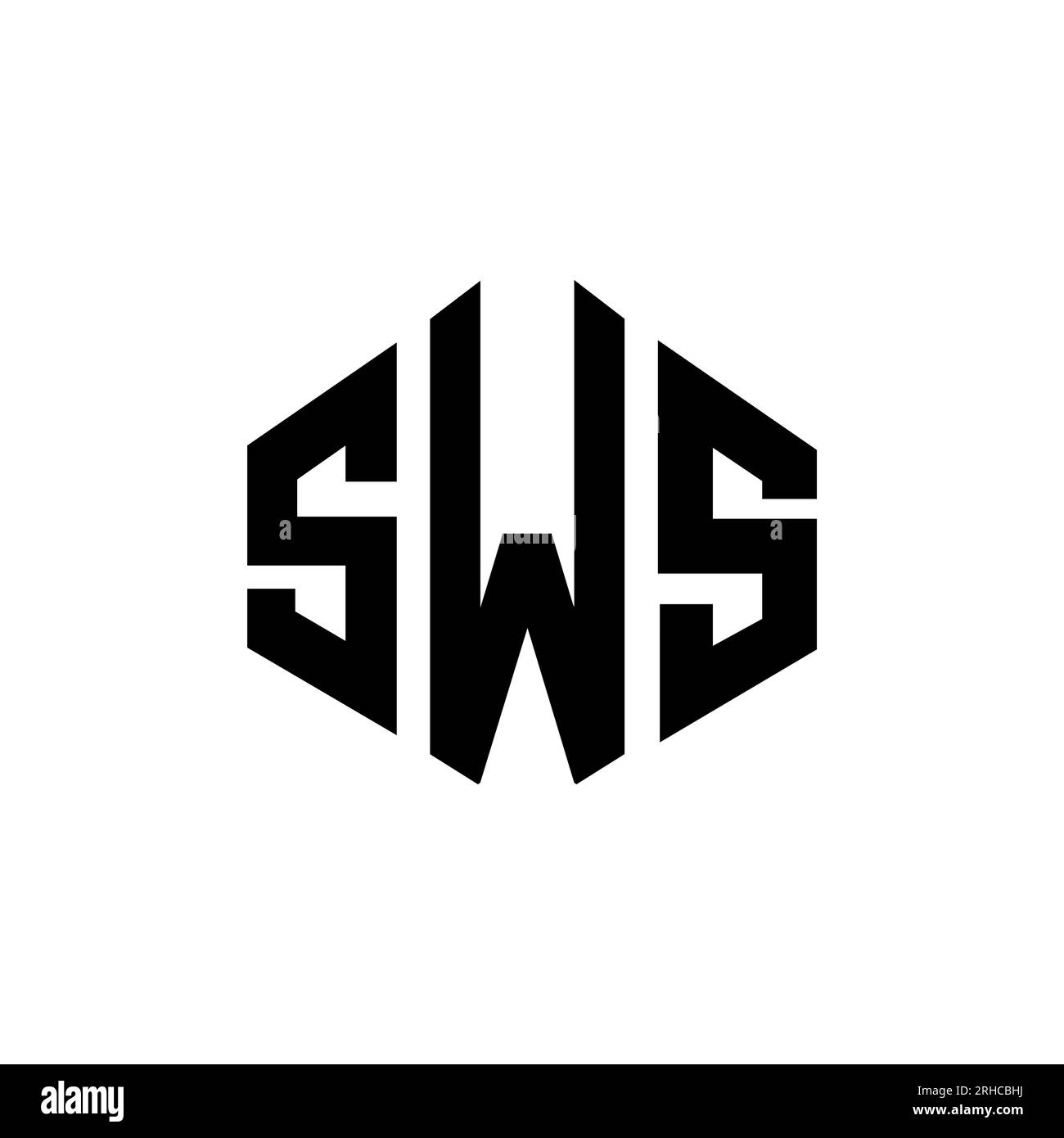 SWS-Logo in Polygonform. SWS-Polygon- und würfelförmiges Logo. SWS ...
