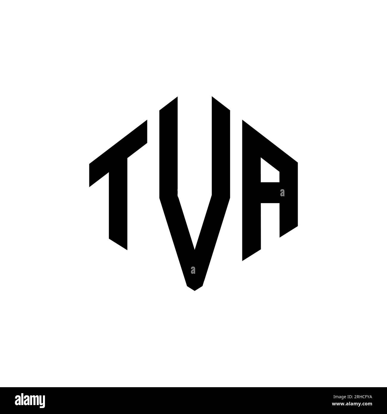 Logo mit TVA-Buchstaben und Polygonform. TVA-Polygon- und ...