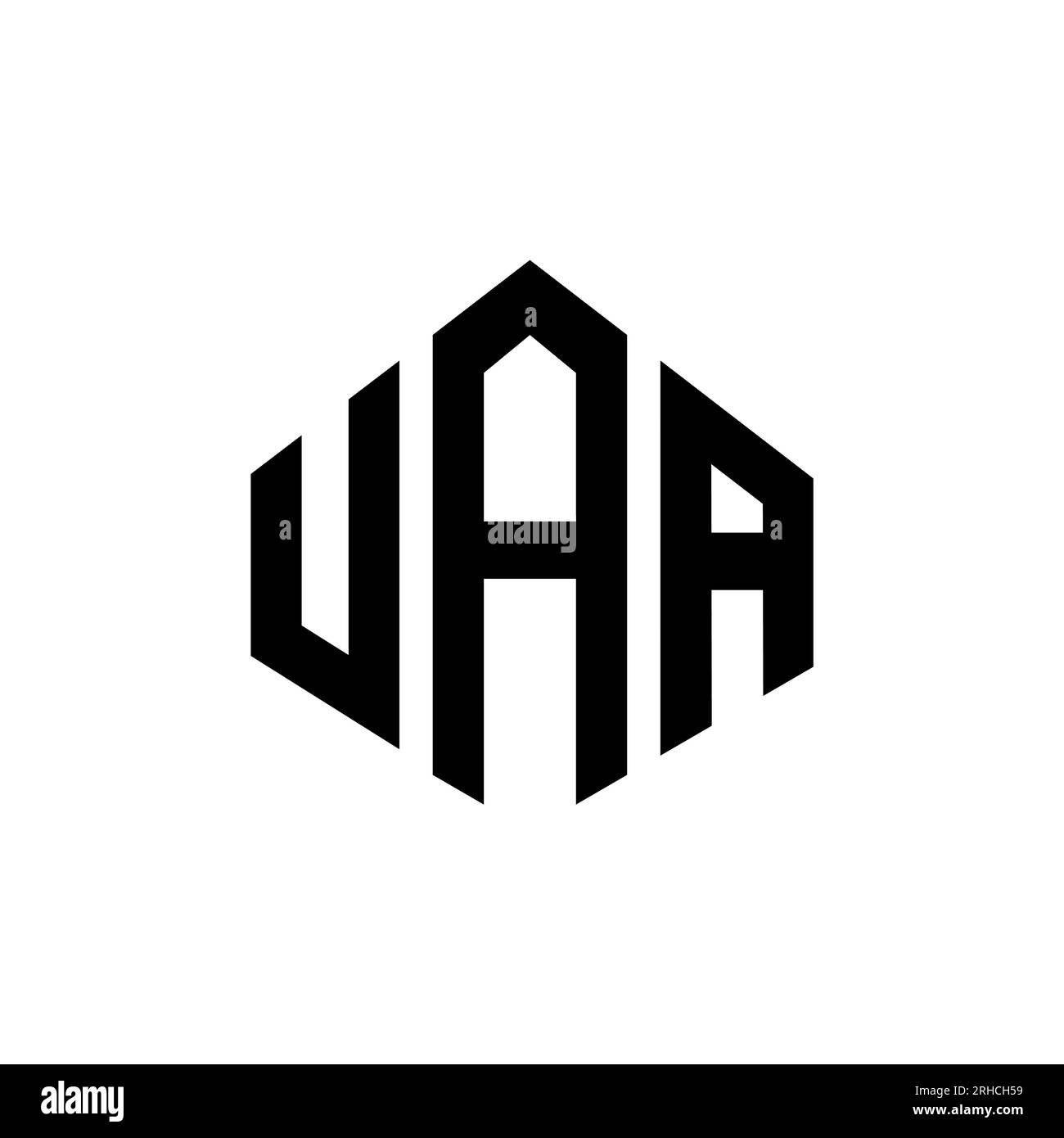 Logo mit UAA-Buchstaben und Polygonform. UAA-Polygon- und ...