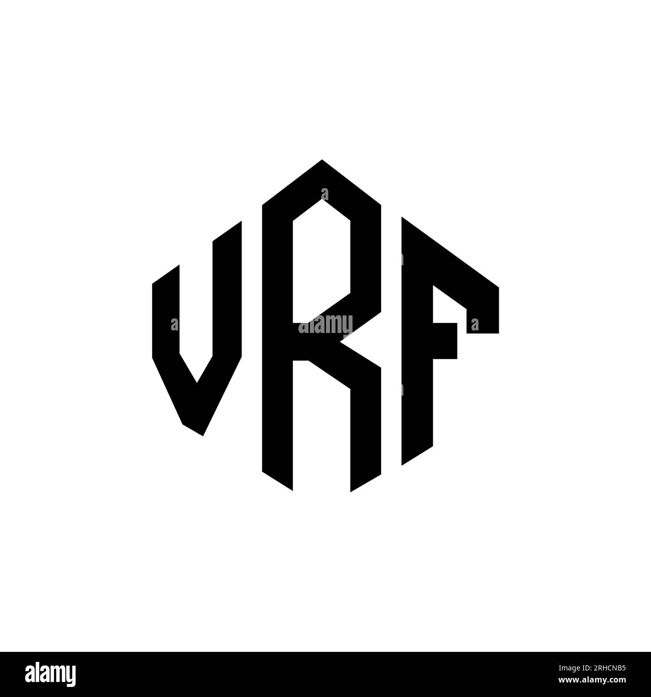 Logo mit VRF-Buchstaben und Polygonform. VRF-Polygon- und ...