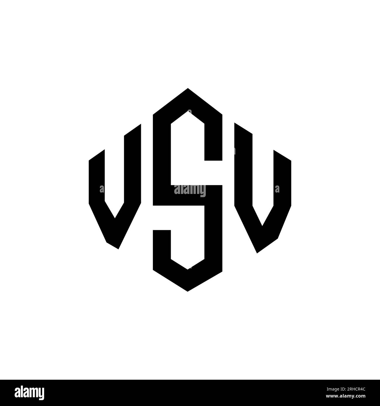 VSV-Logo in Polygonform. VSV-Polygon- und würfelförmiges Logo. VSV ...