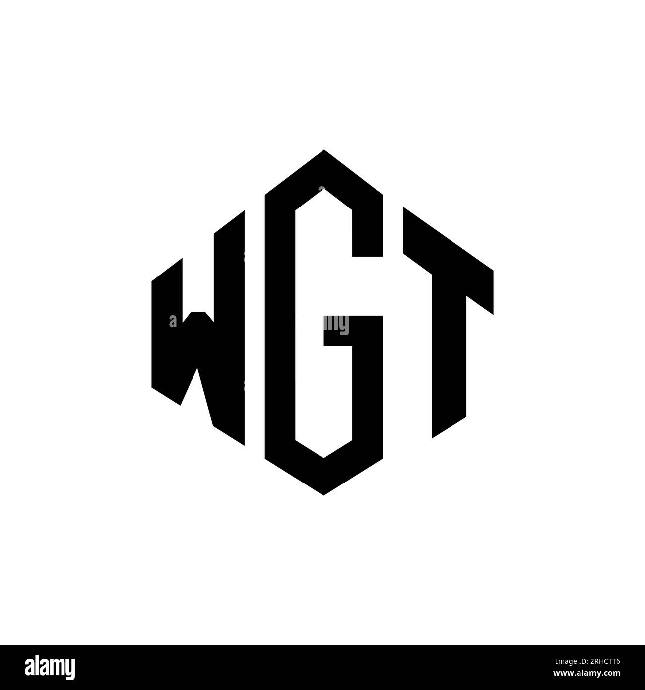 Logo mit WGT-Buchstaben und Polygonform. WGT-Polygon- und ...