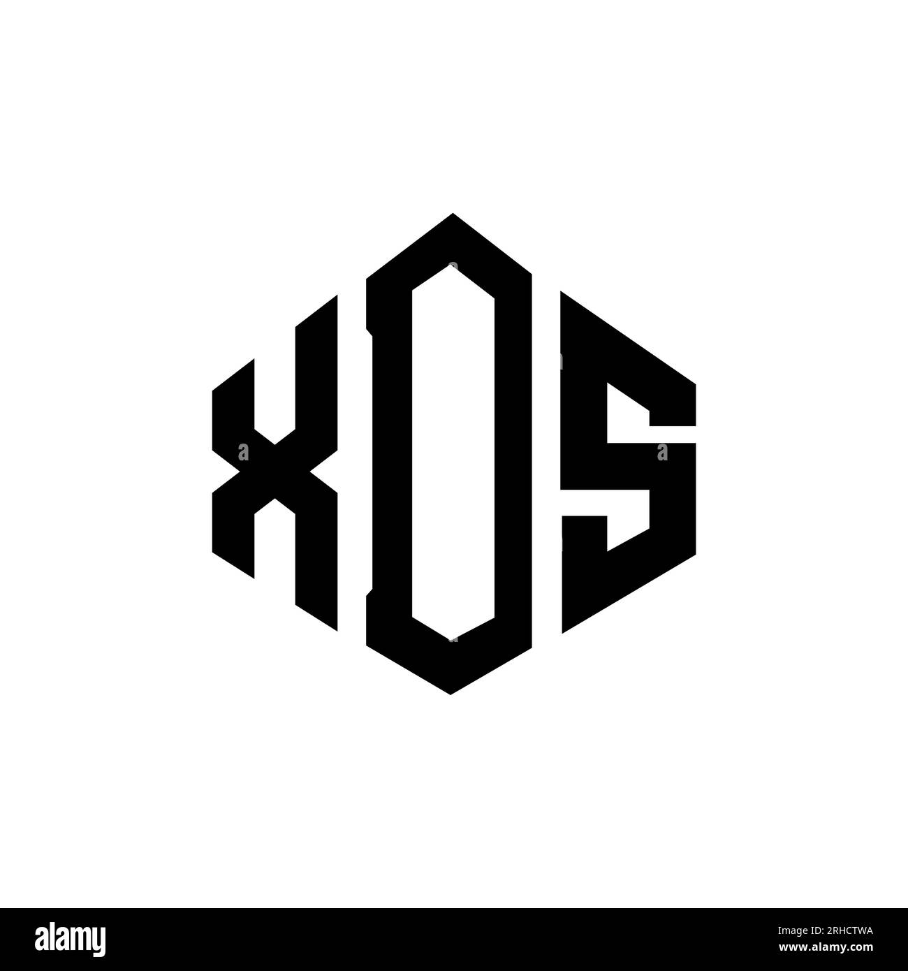 Logo mit XDS-Buchstaben und Polygonform. XDS Polygon- und ...
