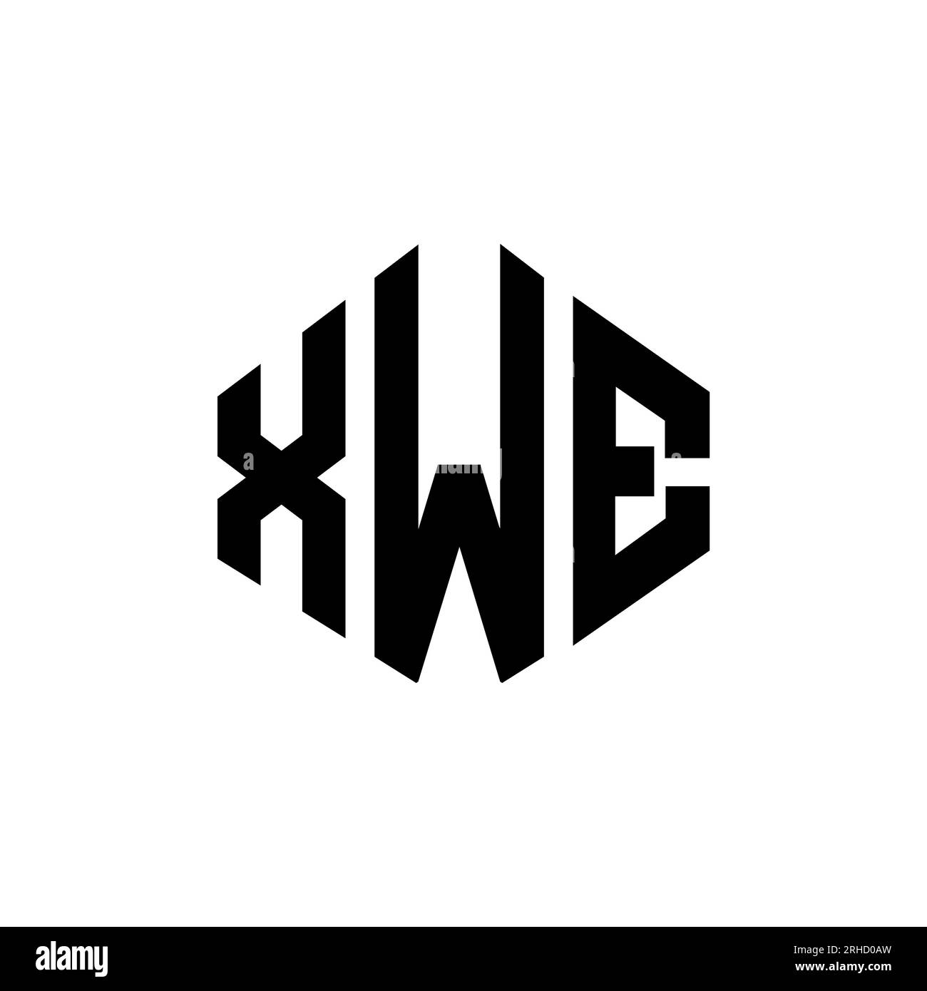 Logo mit XWE-Buchstaben und Polygonform. XWE-Polygon- und ...