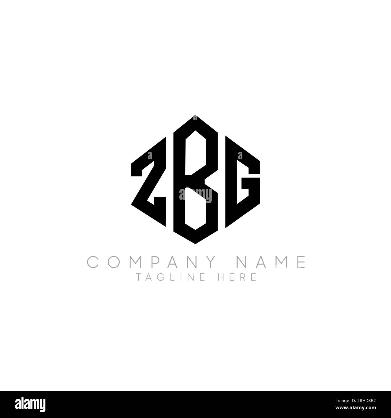 Logo mit ZBG-Buchstaben und Polygonform. Monogramm mit ZBG-Polygon-Logo. ZBG Cube Logo-Design ...