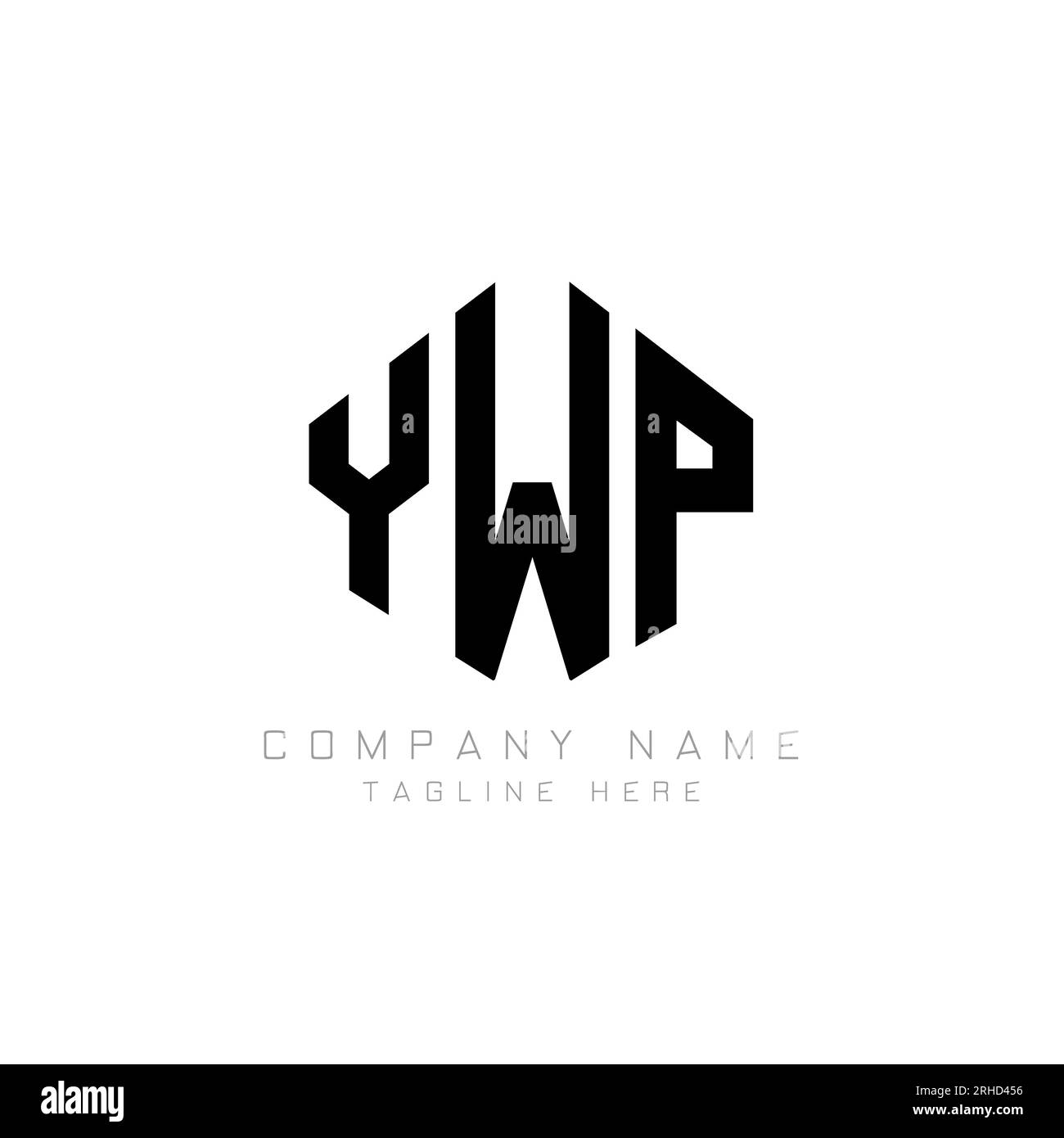 YWP-Logo mit Polygonform. YWP Polygon- und würfelförmiges Logo-Design ...