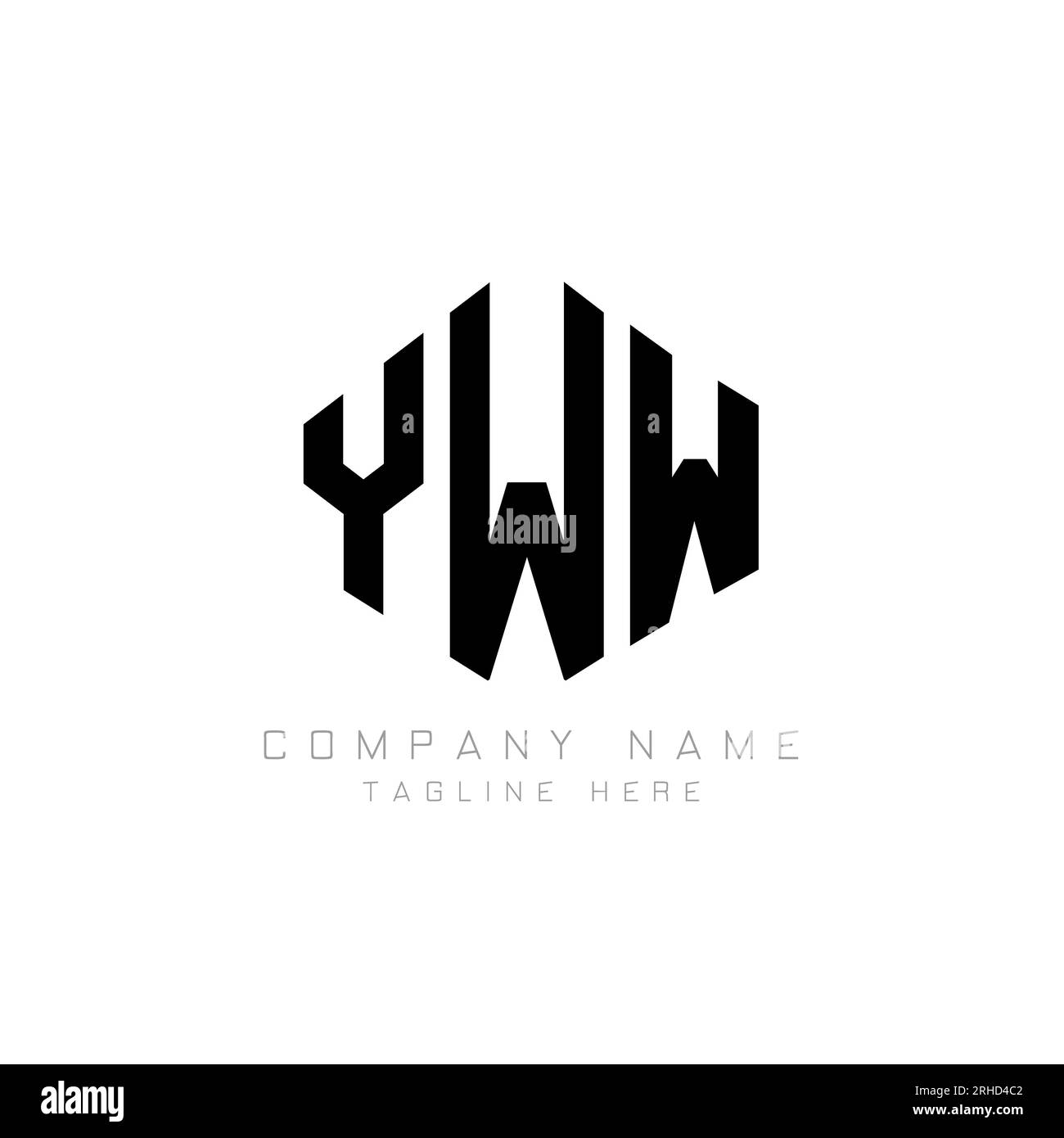 YWW-Logo mit Polygonform. YWW Polygon- und würfelförmiges Logo-Design ...