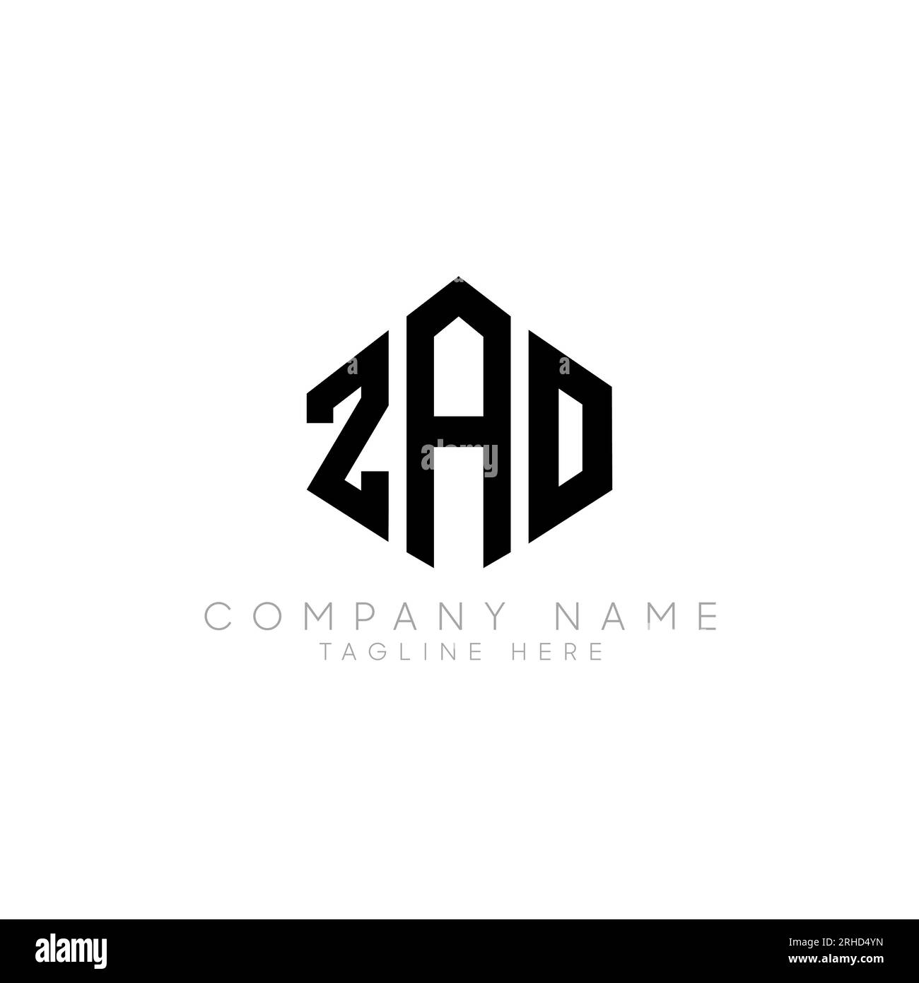 Logo mit ZAO-Buchstaben und Polygonform. Monogramm mit ZAO-Polygon-Logo ...