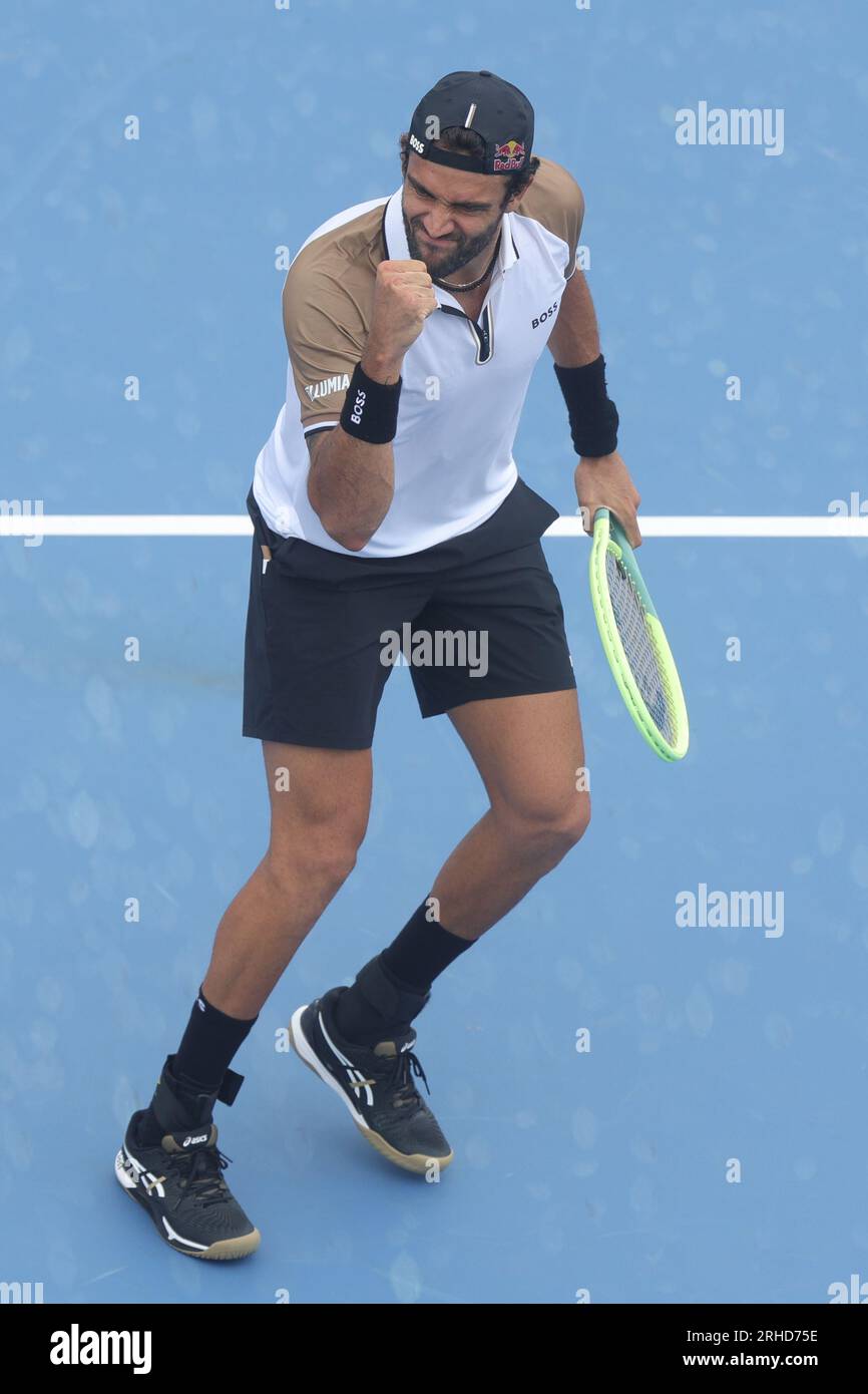 Mason, OH, USA. 14. Aug. 2023. WESTERN und Southern Open Tennis, Mason, OH – Matteo Berrettini ...