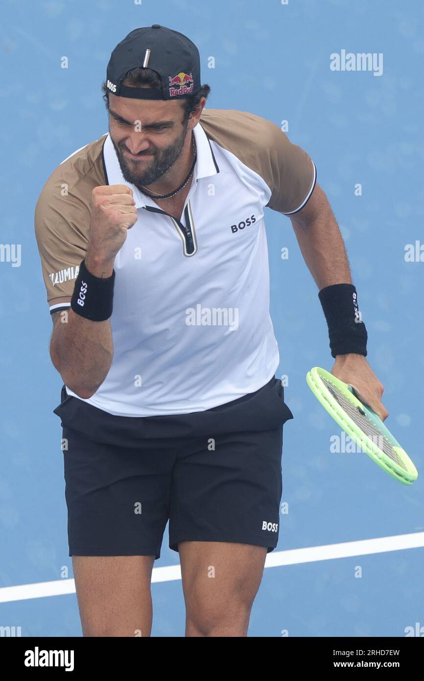 Mason, OH, USA. 14. Aug. 2023. WESTERN und Southern Open Tennis, Mason, OH – Matteo Berrettini ...