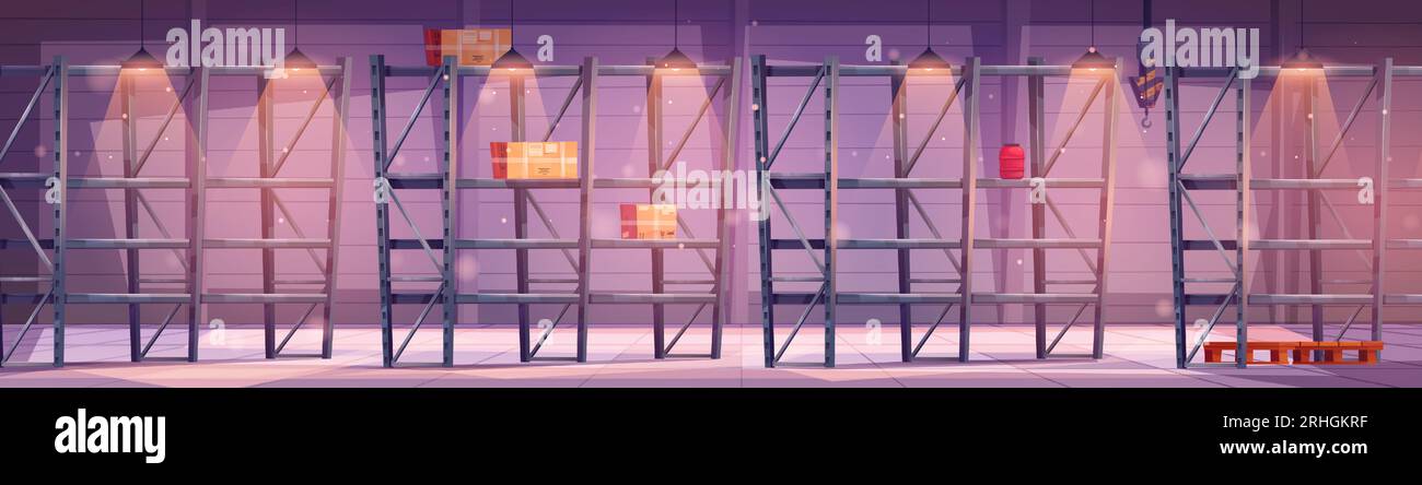 Leeres Lagerhaus mit illustriertem Vektor für Paletten- und ...