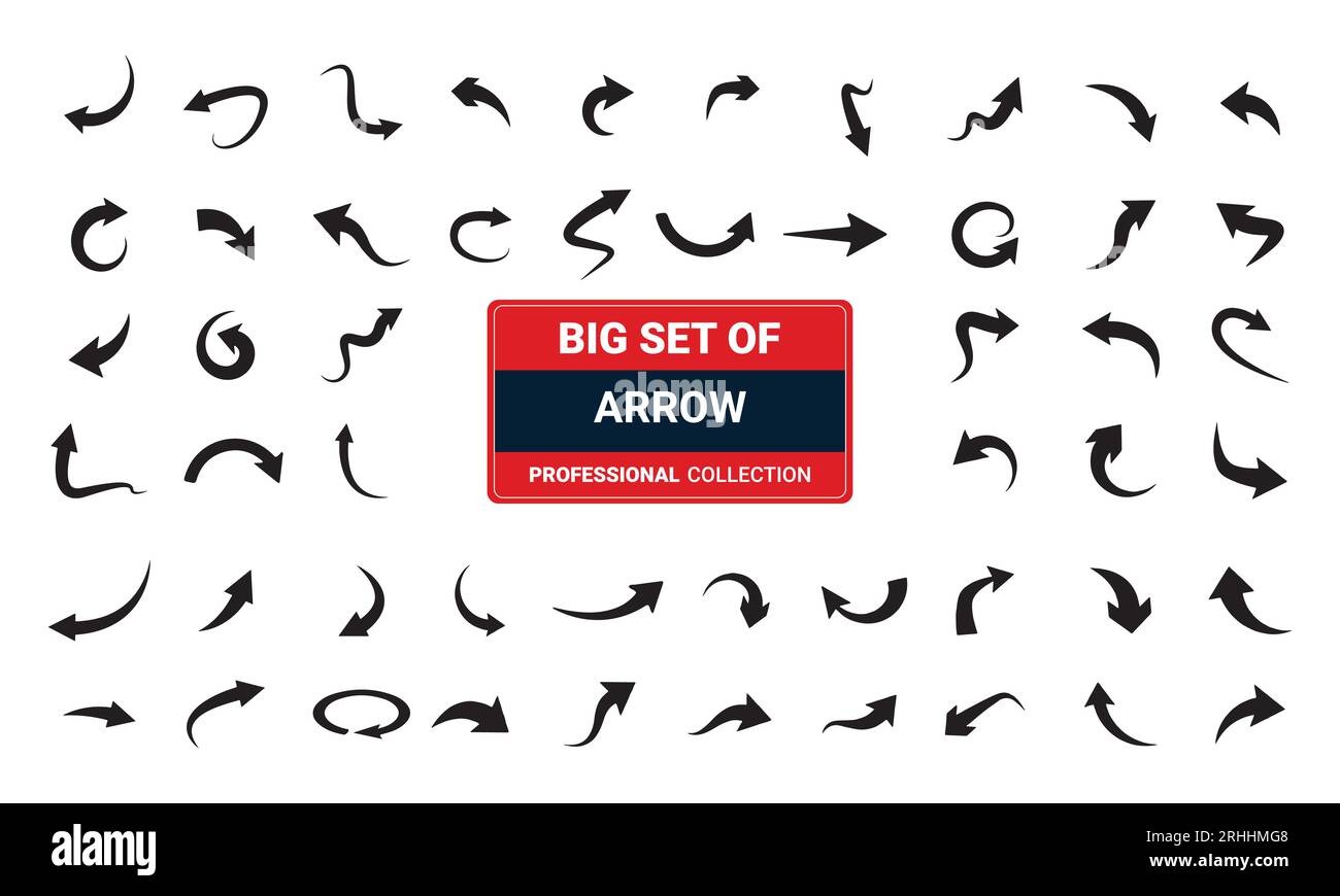 Pfeile big black Set Symbole. Pfeilsymbol. Pfeil vektor Sammlung. Pfeil ...