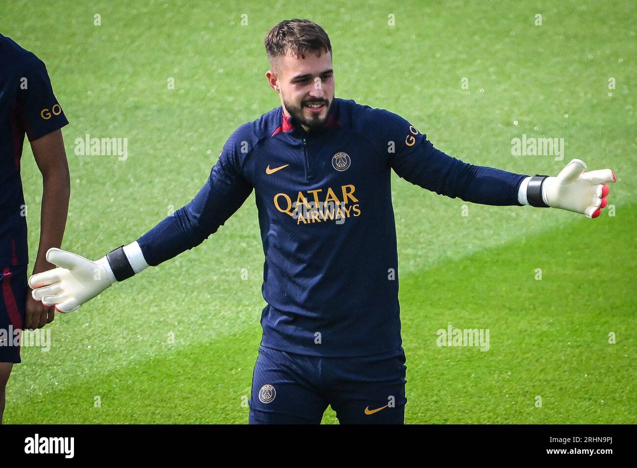 Poissy, Frankreich 18. August 2023, Arnau TENAS von der PSG während des ...