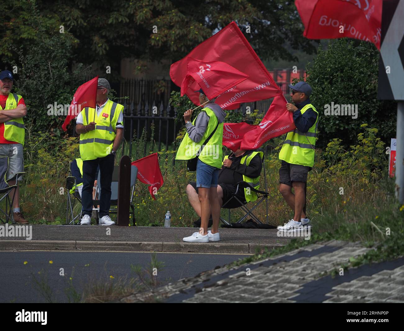 Sheerness, Kent, Großbritannien. August 2023. Die Hafenarbeiter ...
