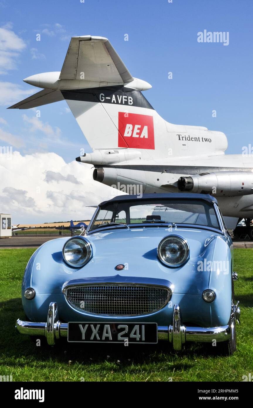 Vintage Austin Healey Sprite Mark I classic car, with Hawker Siddeley ...