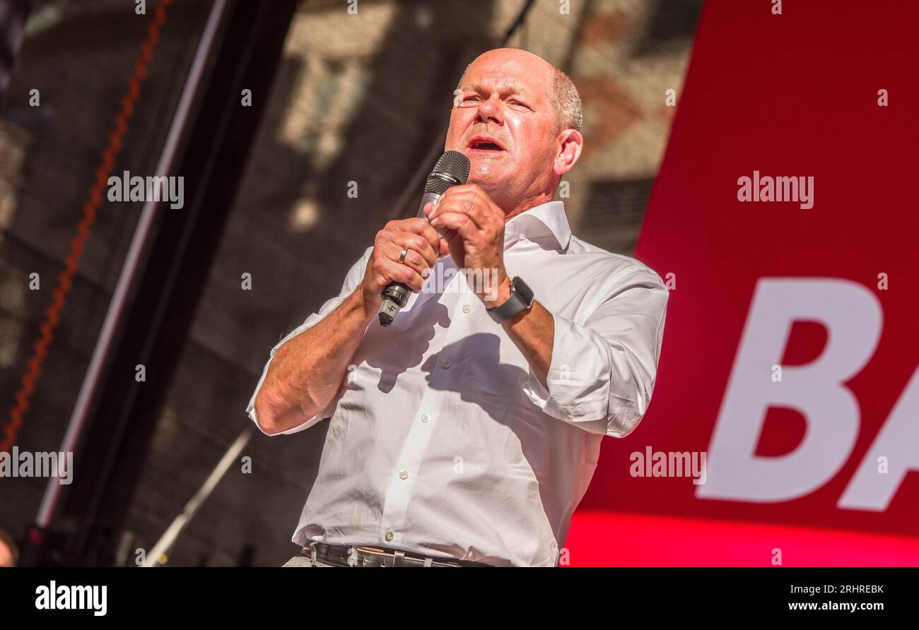 München, Bayern, Deutschland. August 2023. Bundeskanzler OLAF SCHOLZ ...
