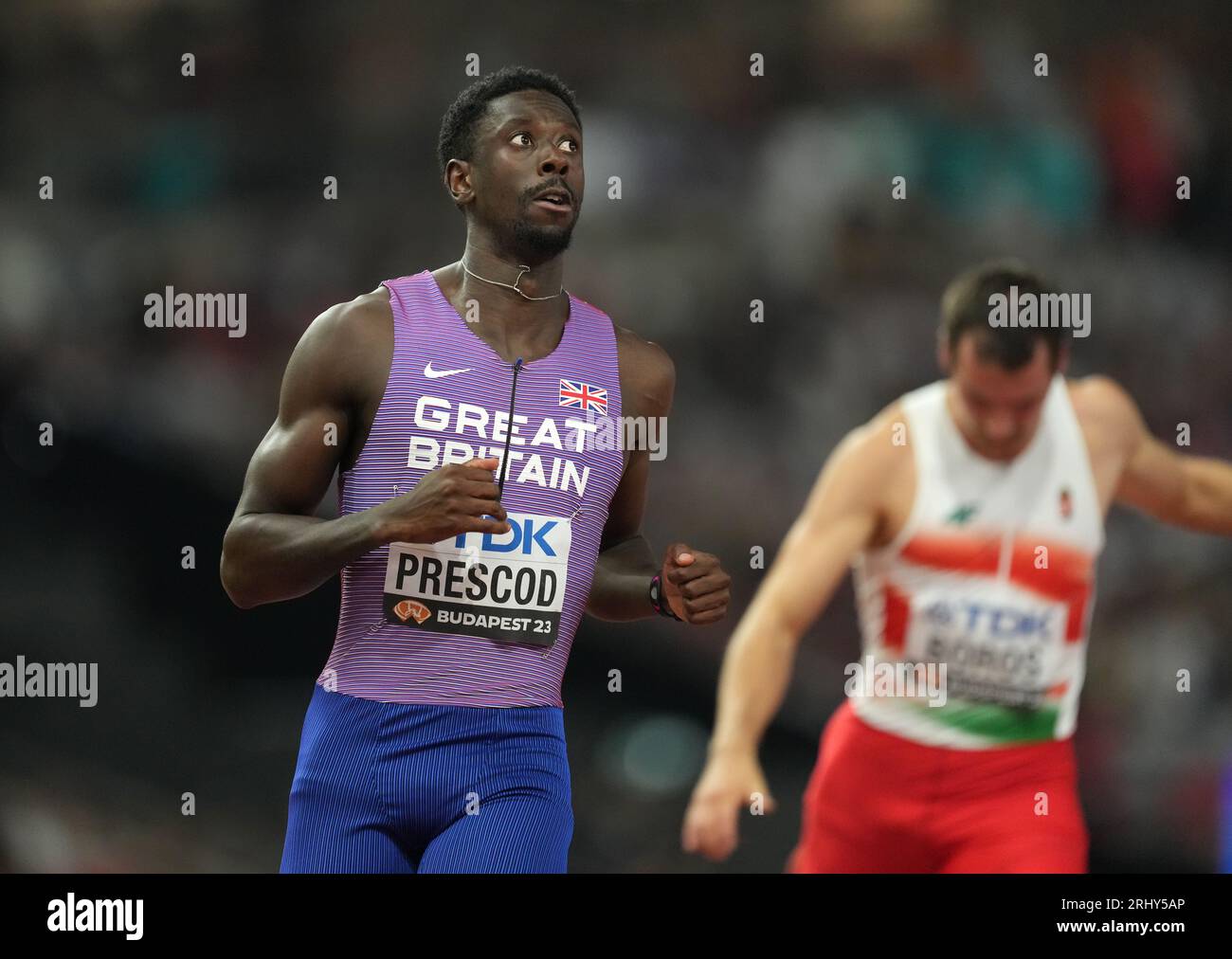 Großbritannien Reece Prescod (links) in der Männer 100m Hitze 4 am ...
