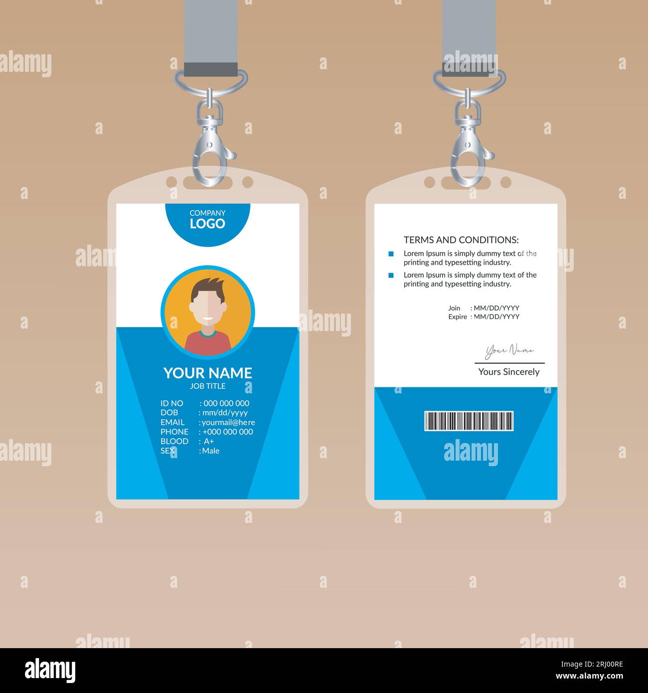 Mitarbeiter ausweis vorlage Stock-Vektorgrafiken kaufen - Alamy