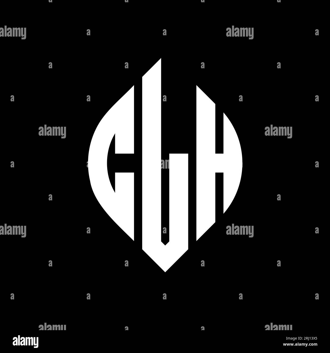 CLH-Logodesign mit kreisförmigem Buchstaben und Ellipsenform. CLH ...