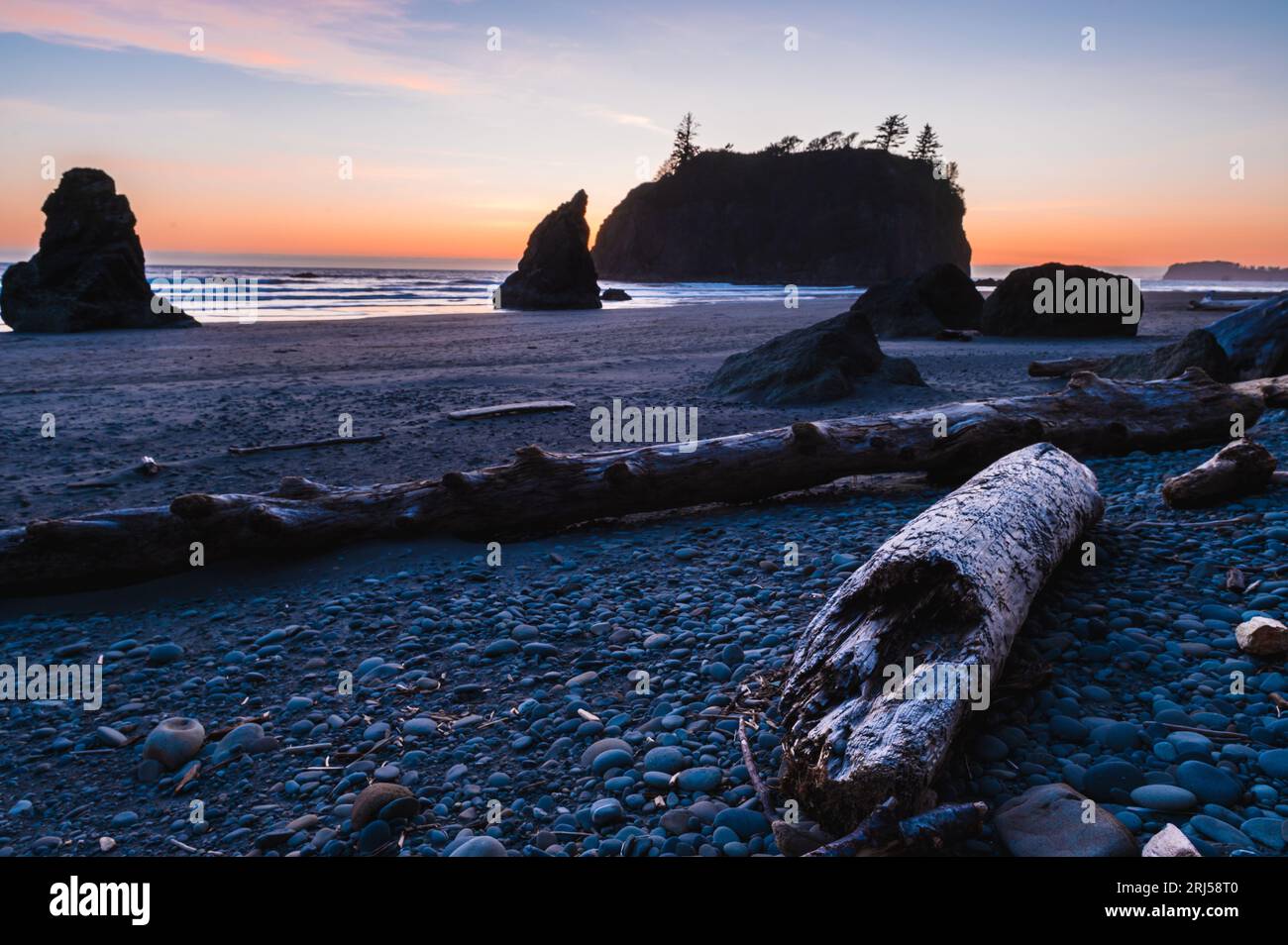 Blue Hour am Ruby Beach Stockfotografie - Alamy