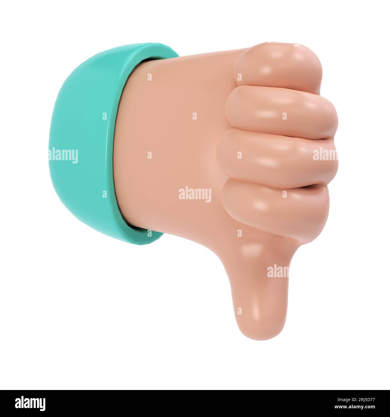 3D-Symbol mit Daumen nach unten. Zeichentrickfigur Hand mag Geste nicht ...
