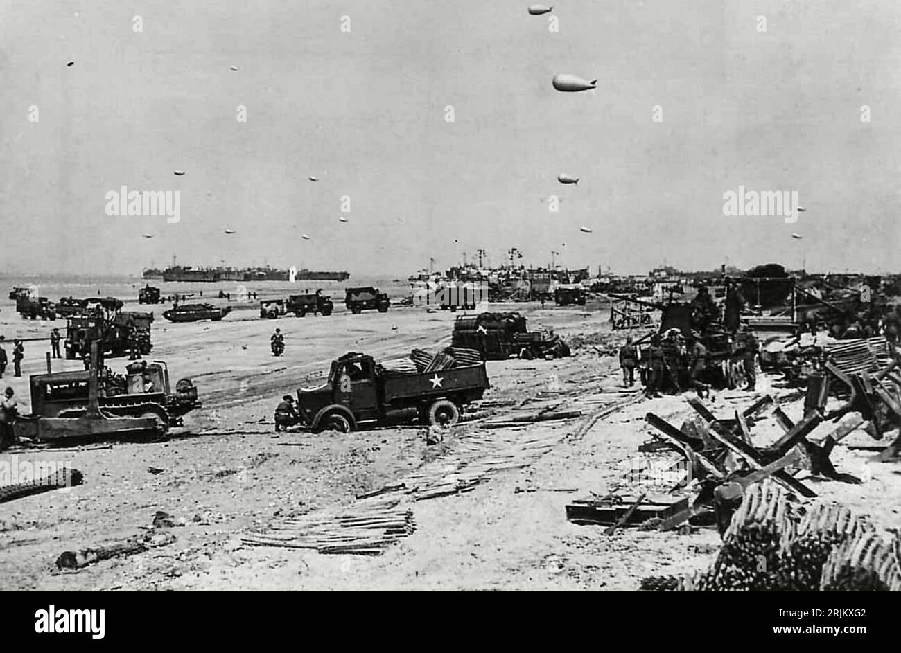 World War II - FRANCE. Invasion of Normandy 1944, Beach organization ...