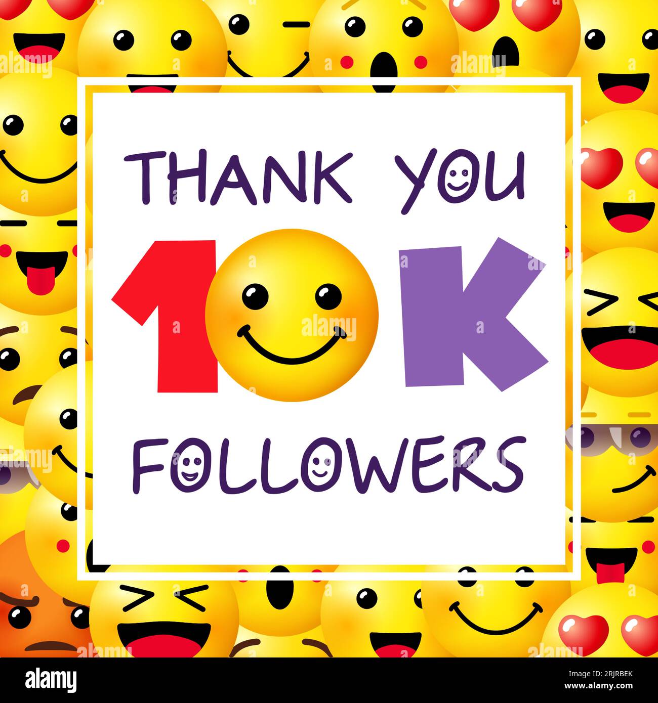 Vielen Dank, 10K Poster für Social Media-Follower. Set mit Smile ...