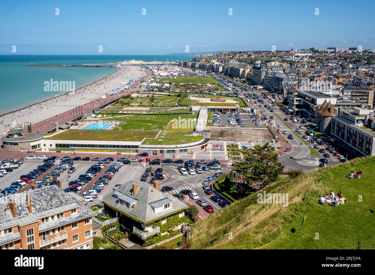 Eine Skyline der Stadt Dieppe und Strände, seine-Maritime Department ...