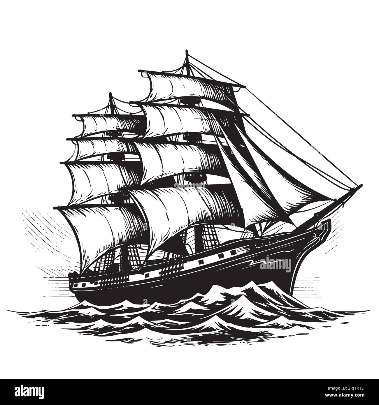 Seegel schiff Schwarzweiß-Stockfotos und -bilder - Alamy