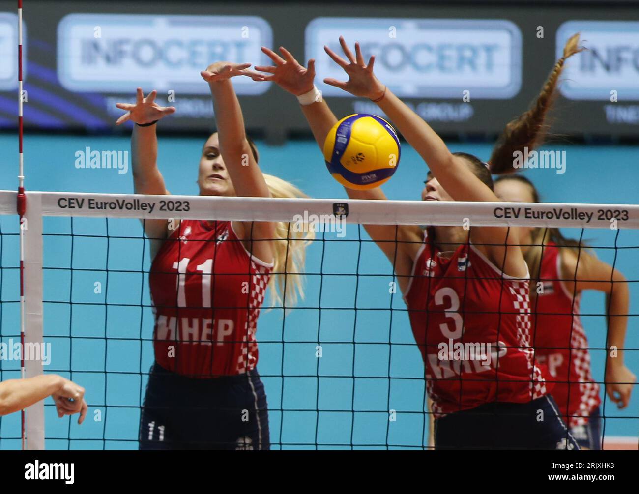 Turin, Italien. August 2023. STRIZE Nina (Kroatien) und STRUNJAK EMA ...