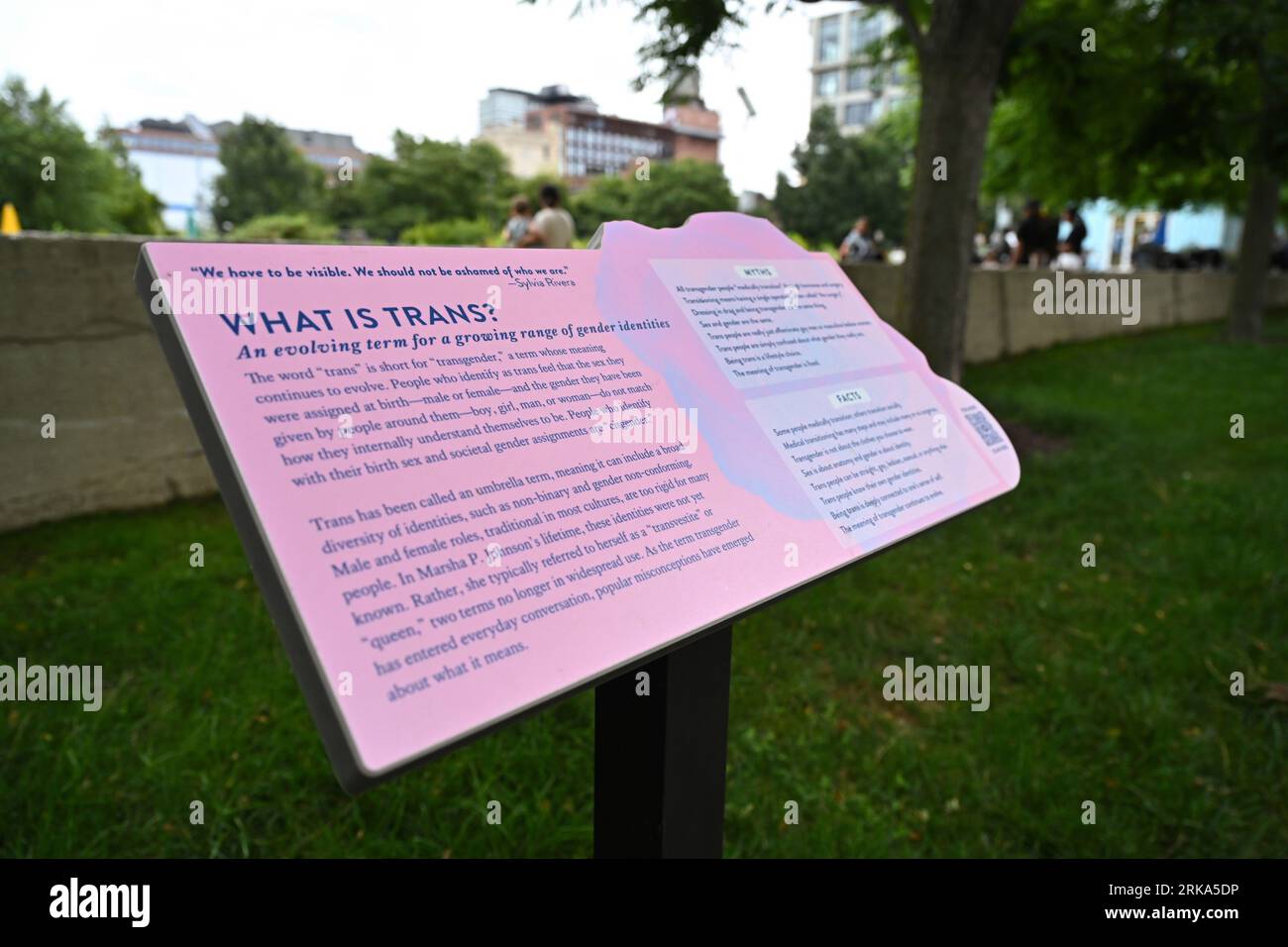 Photo by: NDZ/STAR MAX/IPx 2023 8/24/23 LGBTQ signage at the Marsha P ...