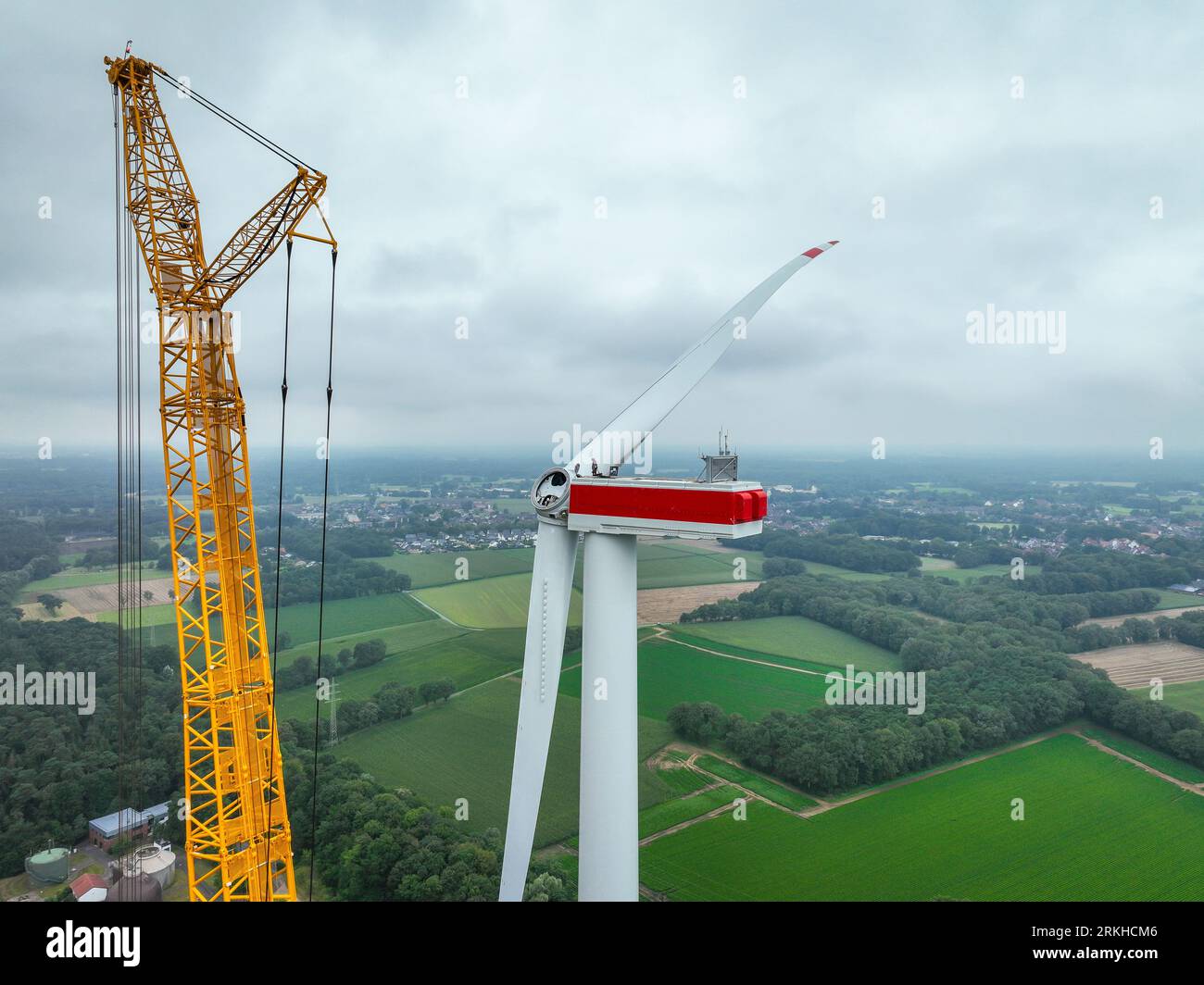 Dorsten, Nordrhein-Westfalen, Deutschland - Bau einer Windkraftanlage ...