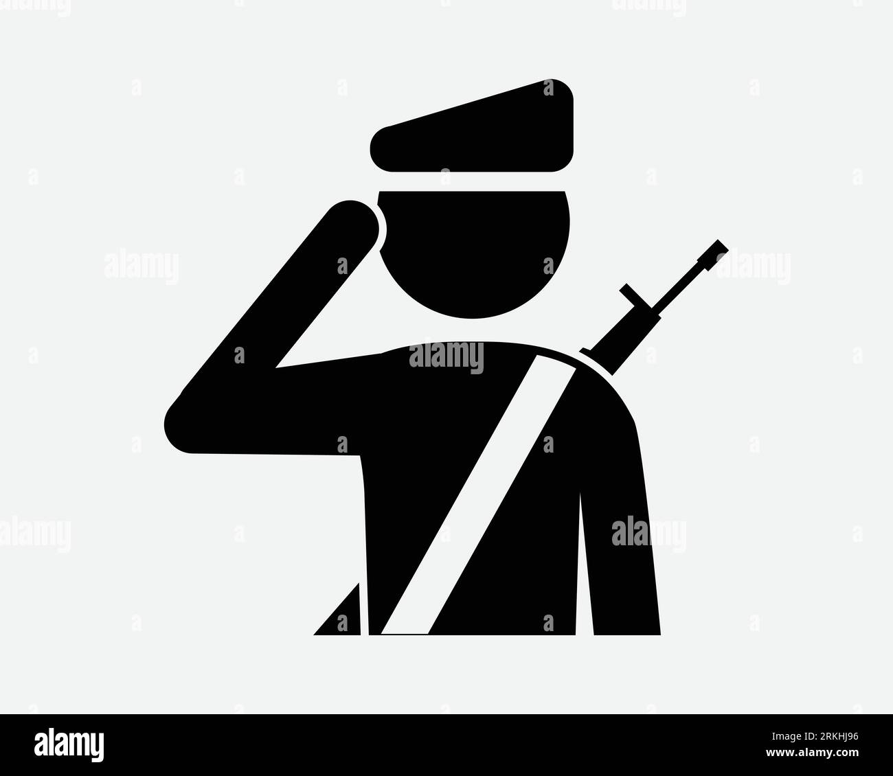 Army Soldier Icon Military War Gesture Respect Security Guard Police ...