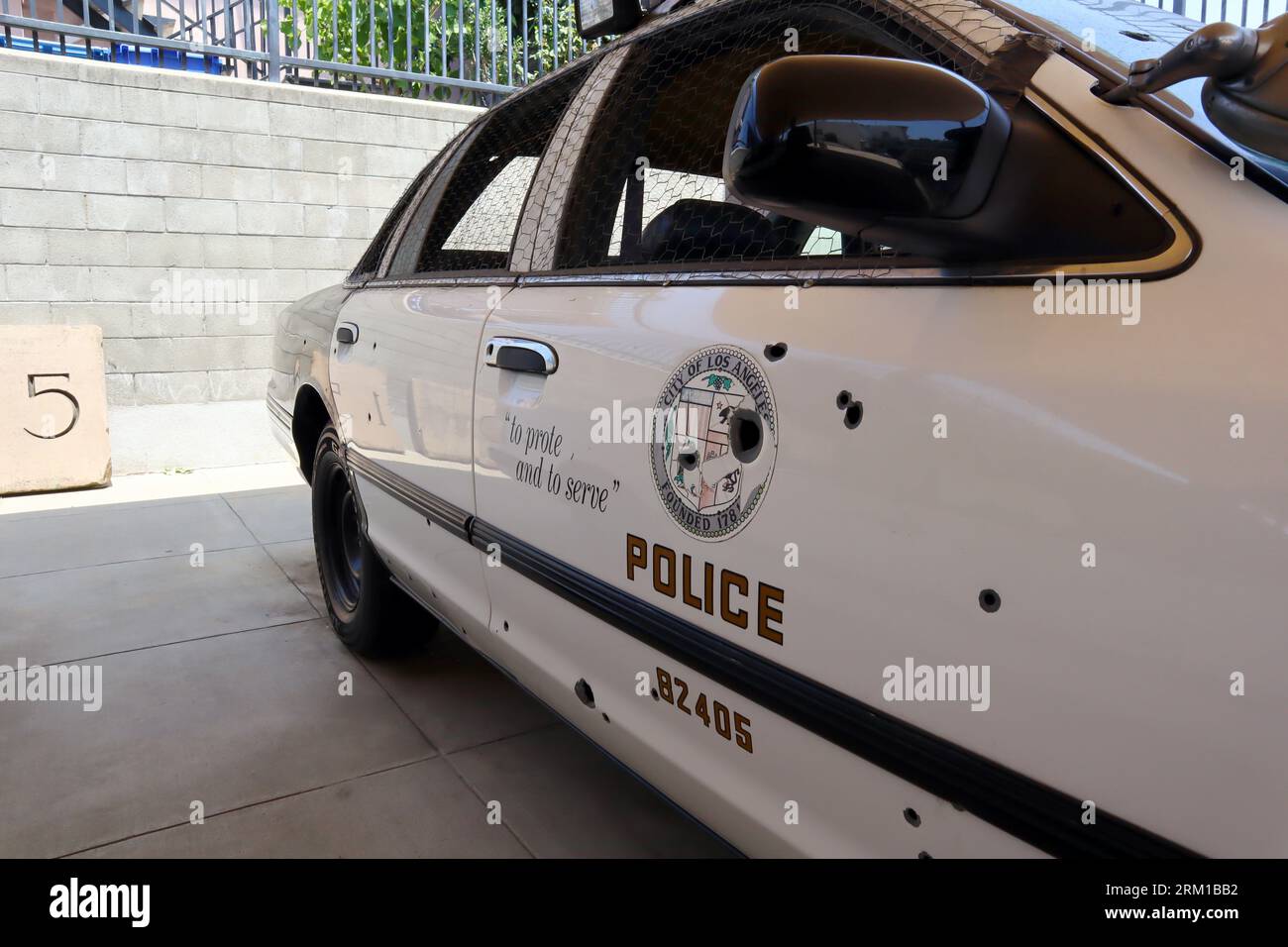 Los Angeles, Kalifornien: Ausstellung von Polizeifahrzeugen im LAPD ...