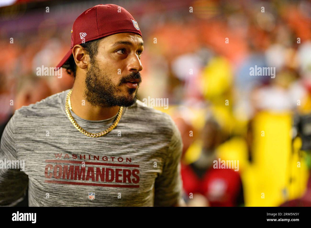 26. August 2023: Washington Commanders Tight End Logan Thomas verlässt ...