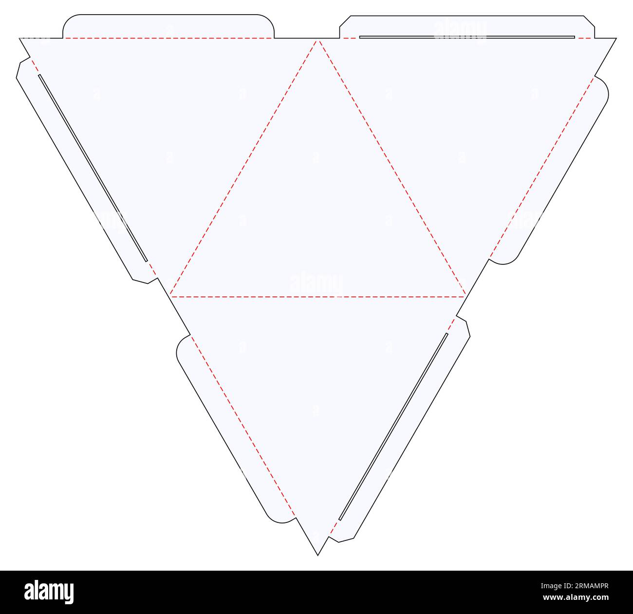 Dreieckige, Pyramiden-, Tetraeder-Box-Stanzwürfel-Vorlage Blueprint ...